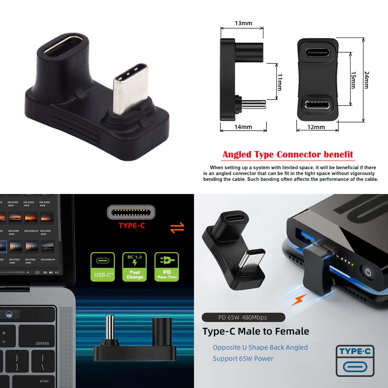 YUXAOJZ High-speed USB4 Type C Female to Female Power Data Video Coupler Extension Adapter with ...