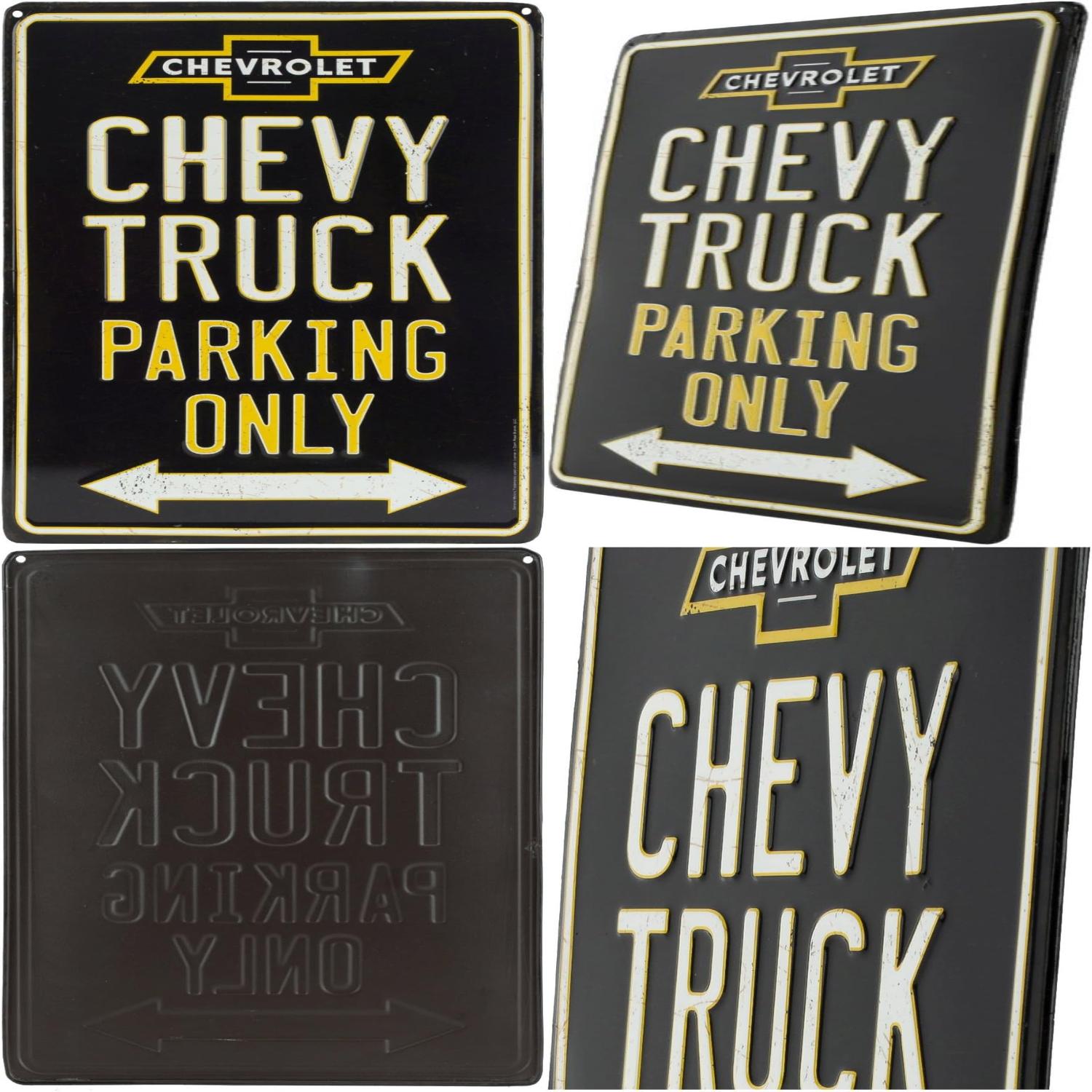 YUXAOJZ Rustic Vintage Chevy Truck Schematic Metal Sign - Perfect Wall ...
