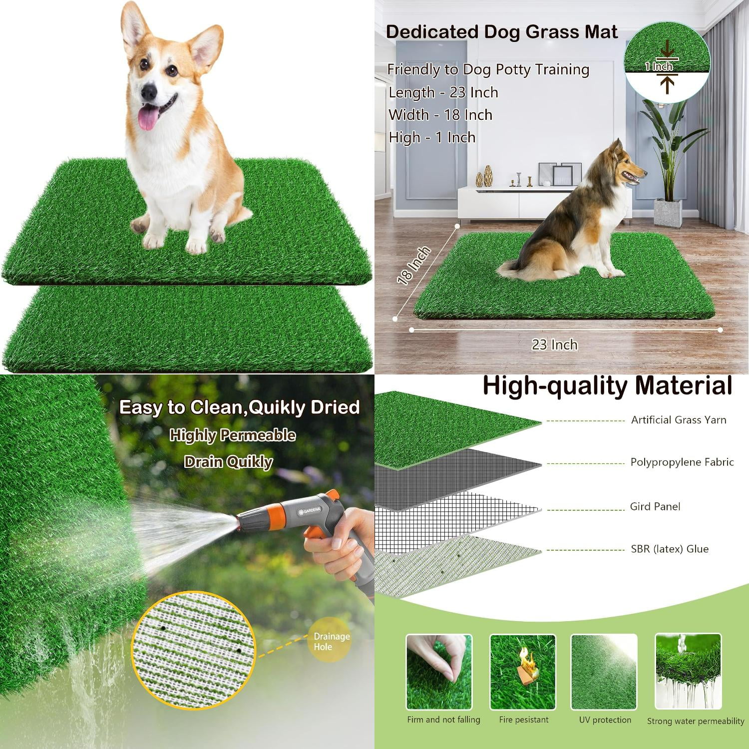 YUXAOJZ Soft and Realistic Grass Pad for Dogs Indoor Outdoor Artificial ...