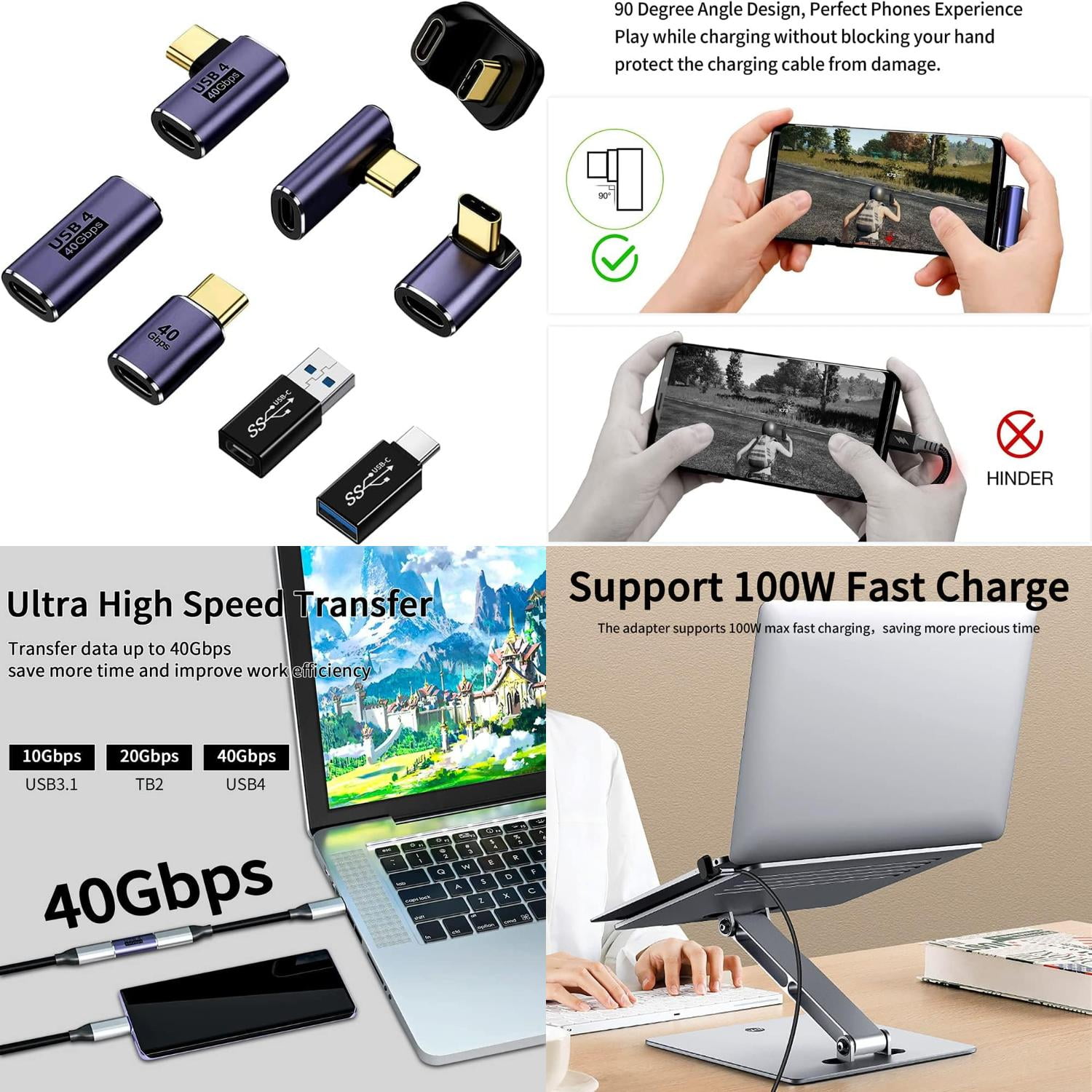 YUXAOJZ Support 100W Fast Charging High-Speed 40Gbps Data Transfer ...