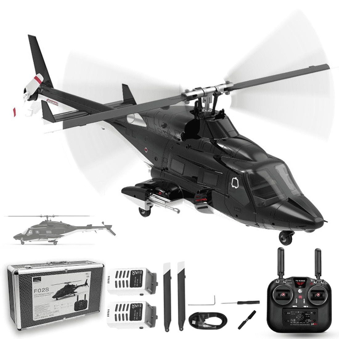 YUXIANG F02S Airwolf RC Helicopter with Optical Flow Positioning, 1/34 ...