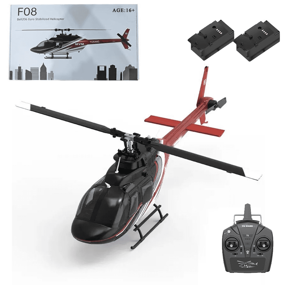 YUXIANG F08 Bell 206 RC Helicopter with 6-Axis Gyro, 1/27 Scale 6CH ...