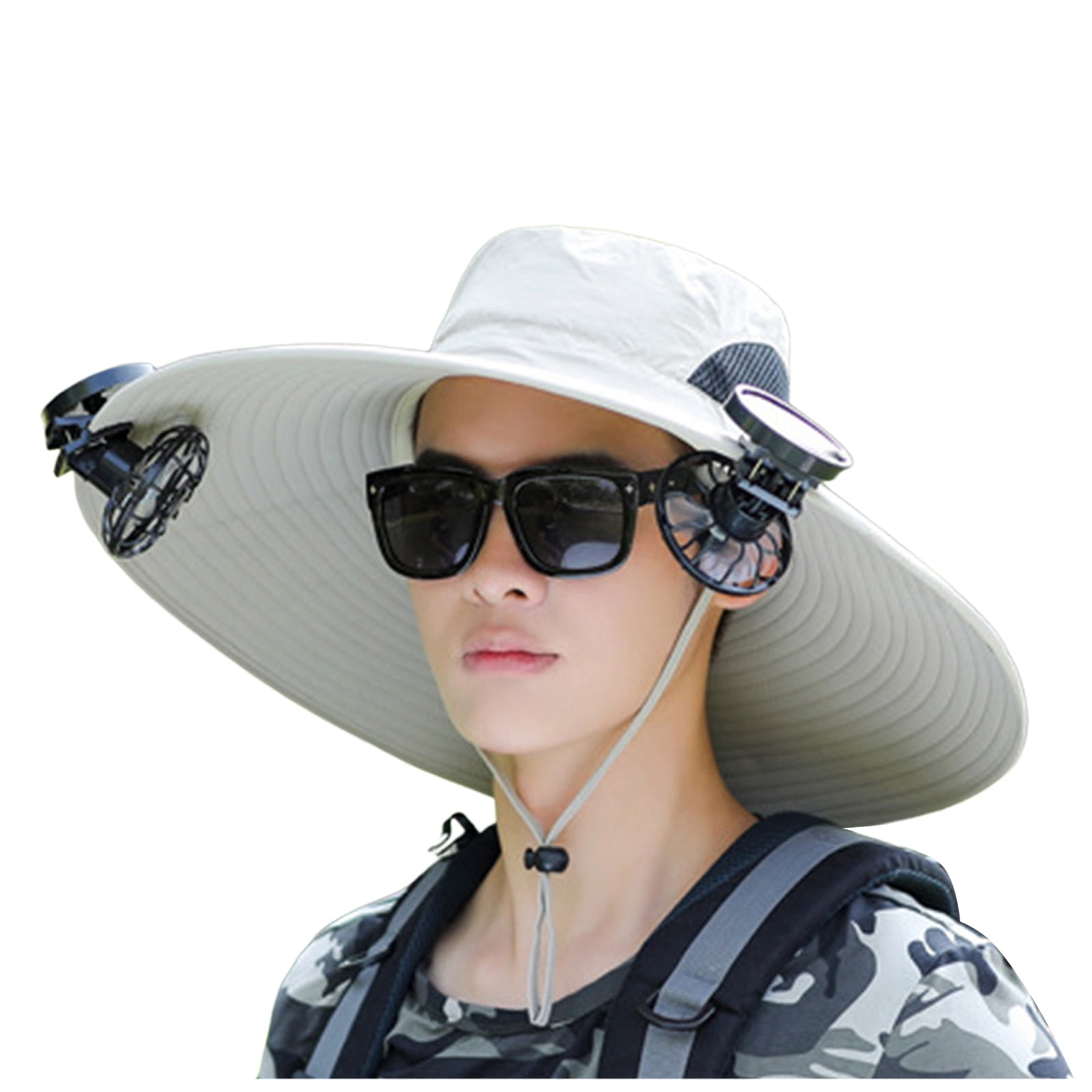 YUXINNANIP Women'S Sun Bucket Hats Solar Powered Fan Hat Detachable Packable Wide Brim Sun ...