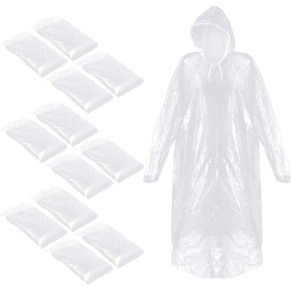 YUXNET 12 Pack Disposable Rain Ponchos, Waterproof Rain Coat for Adult ...