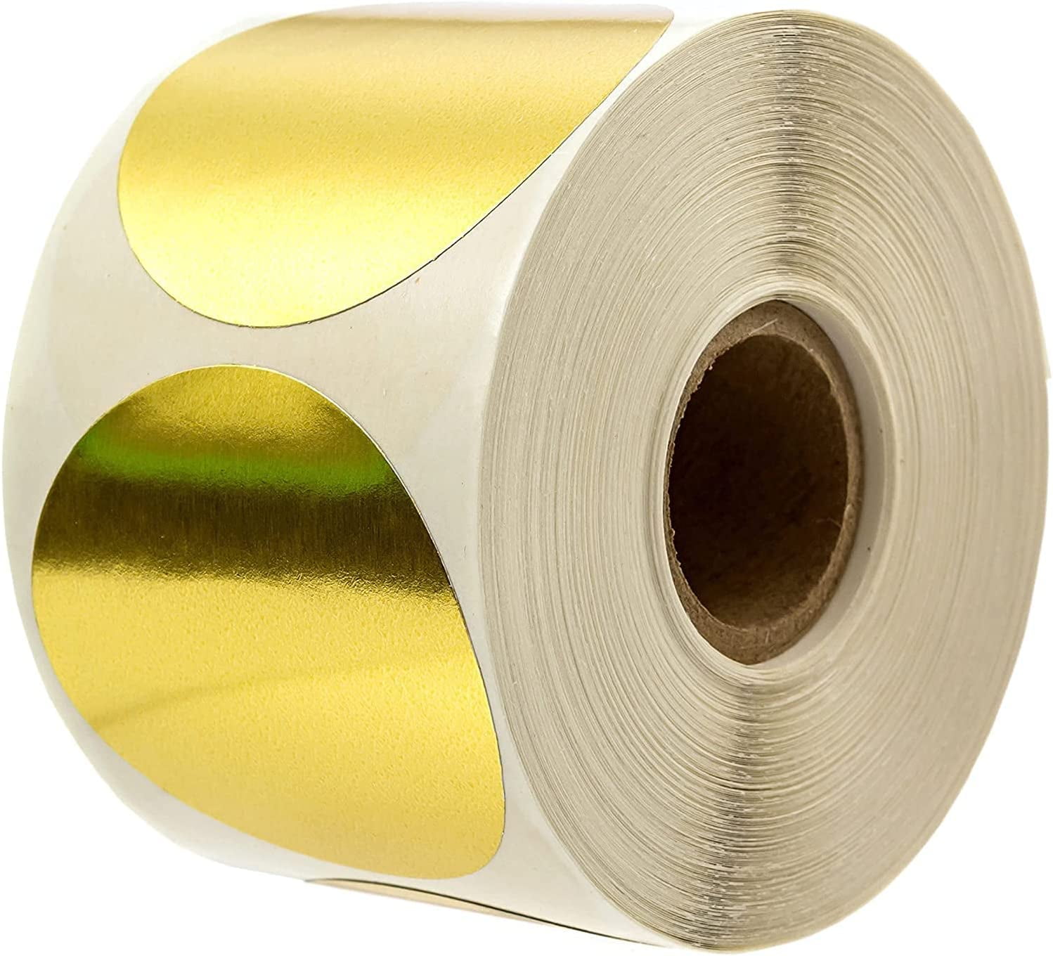 YUXNET 2" Metallic Gold Color Coding Stickers / 500 Round Shiny Gold ...