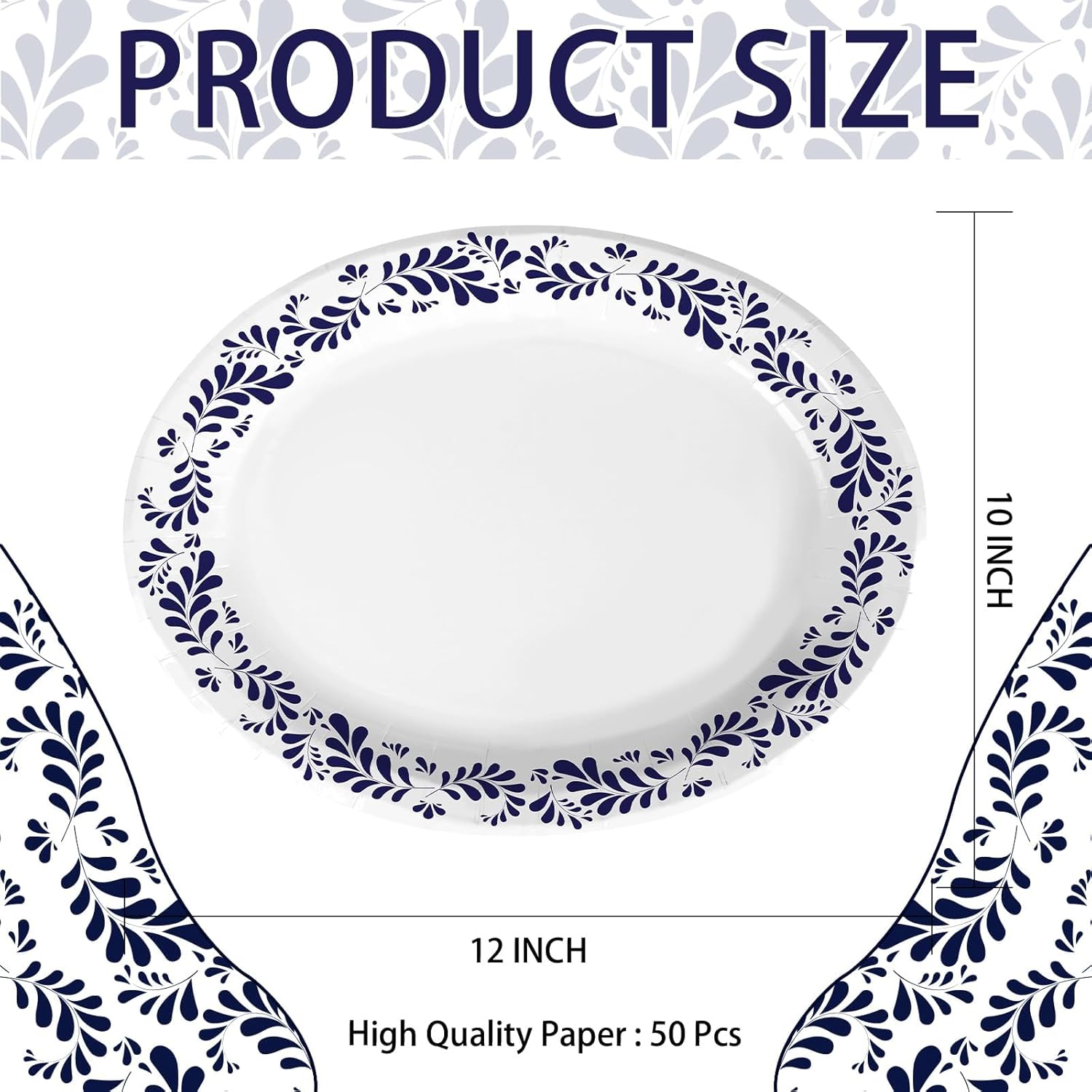 YUYAN-100Pcs Mexican Paper Plates 10" x 12" Large Heavy Duty De Barro ...