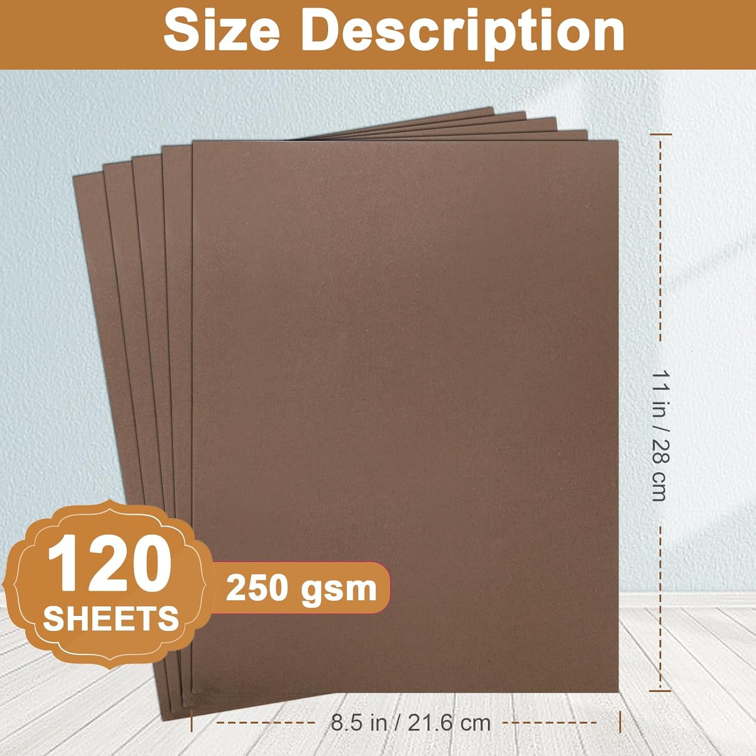 YUYAN-120 Sheets Coffee Color Cardstock 8.5 x 11 Printer Paper, 92lb ...