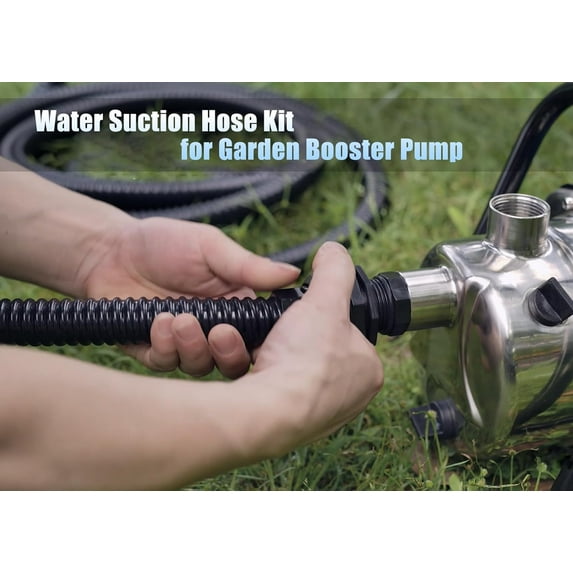 YUYAN-13FT x 1" Suction Hose Kit with Check Valve, Corrugated Pipe 13ft ...