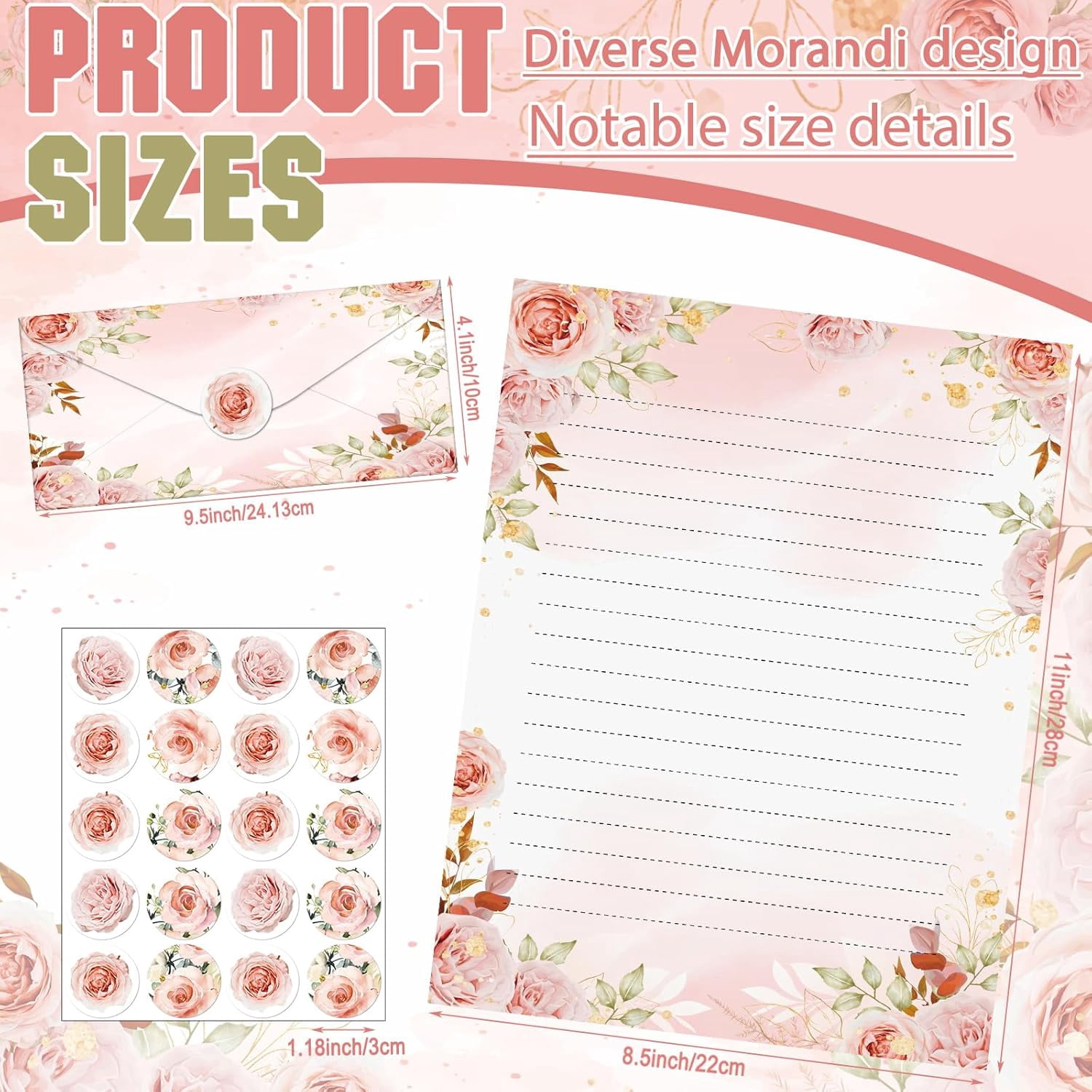 YUYAN-160 Pcs Stationery Paper Set 50 Double Sided Stationery Papers ...