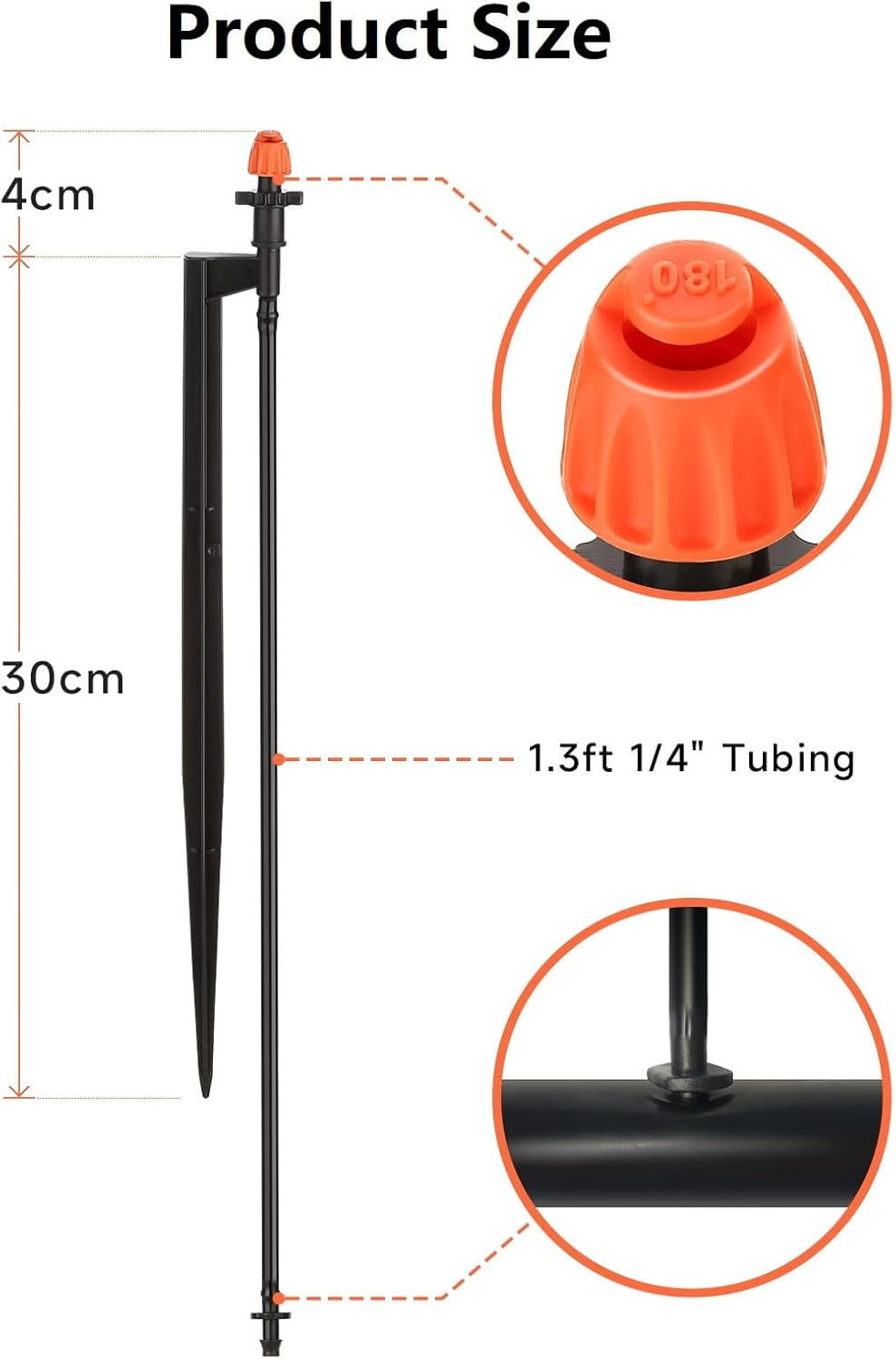YUYAN-180 Degree Micro Drip Spray Emitters: 20 Set Drip Irrigation ...