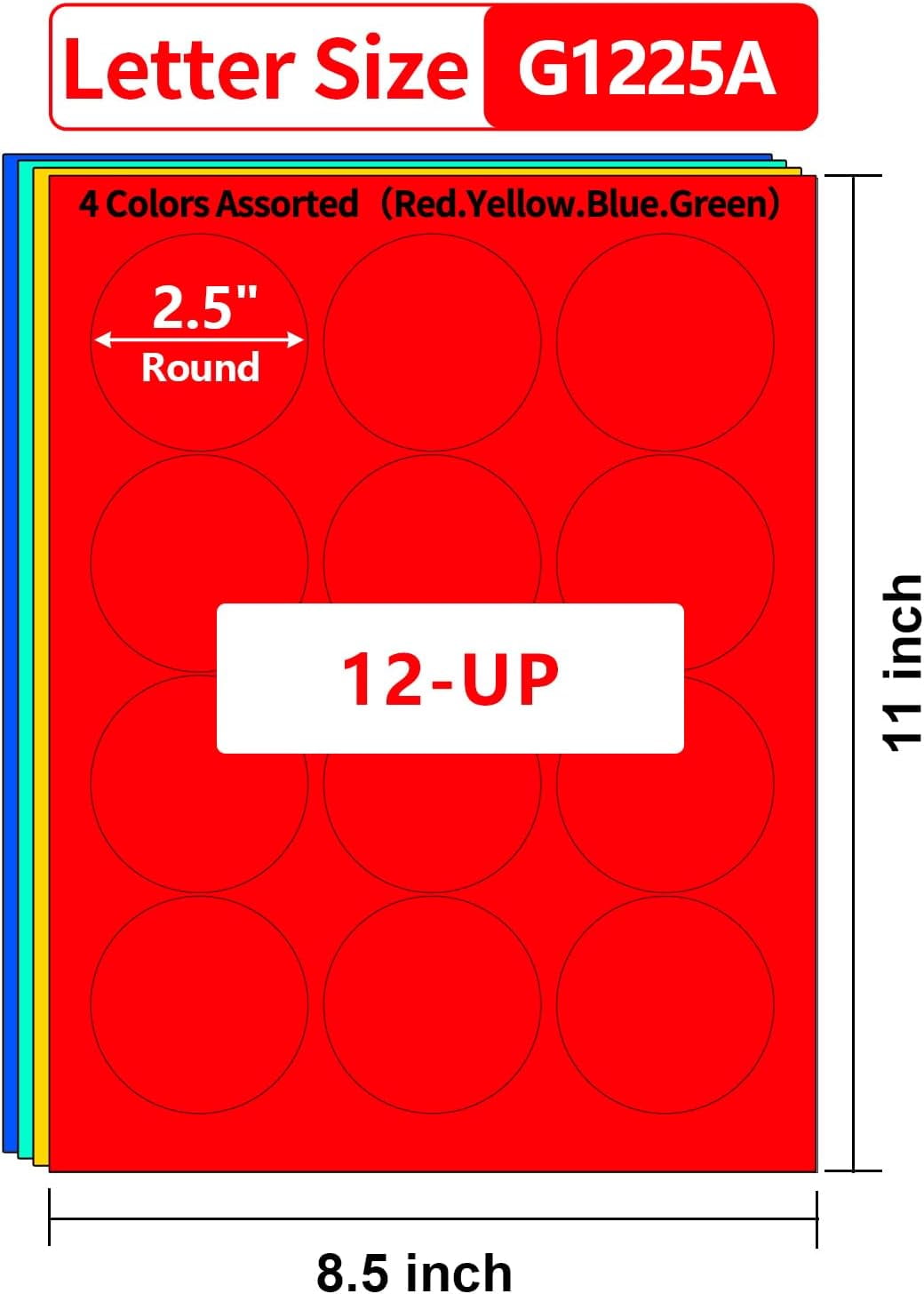 YUYAN-2.5 inch Colored Round Labels Printable,2.5" Color Coding Labels ...