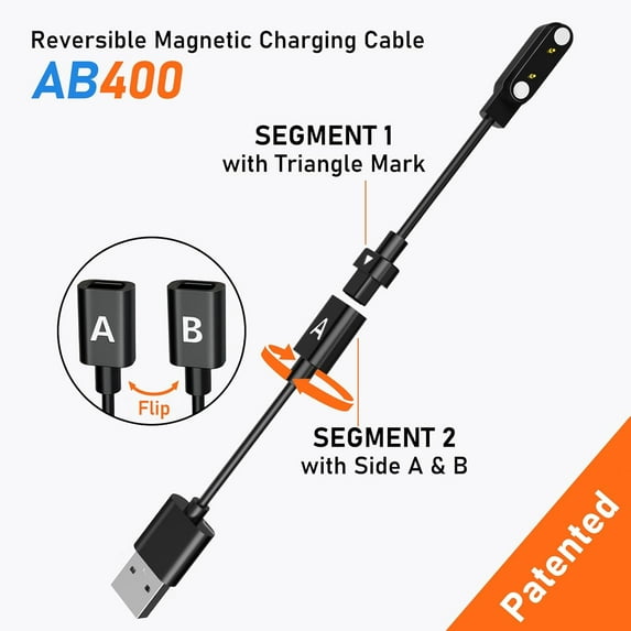 YUYAN-2-Pack AB400 Universal Smart Watch Charger Magnetic USB Charging ...