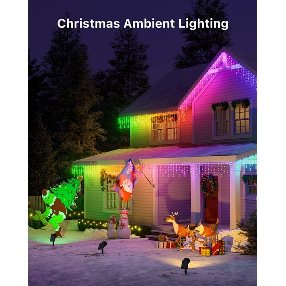 YUYAN-2 Pack Christmas Color Change Solar Spotlights Outdoor Waterproof ...