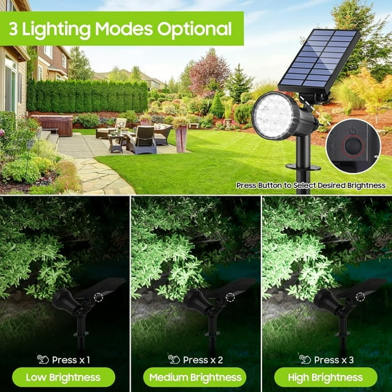 YUYAN-2-Pack Solar Lights Outdoor Waterproof, 30LEDs Solar Spot Pathway ...
