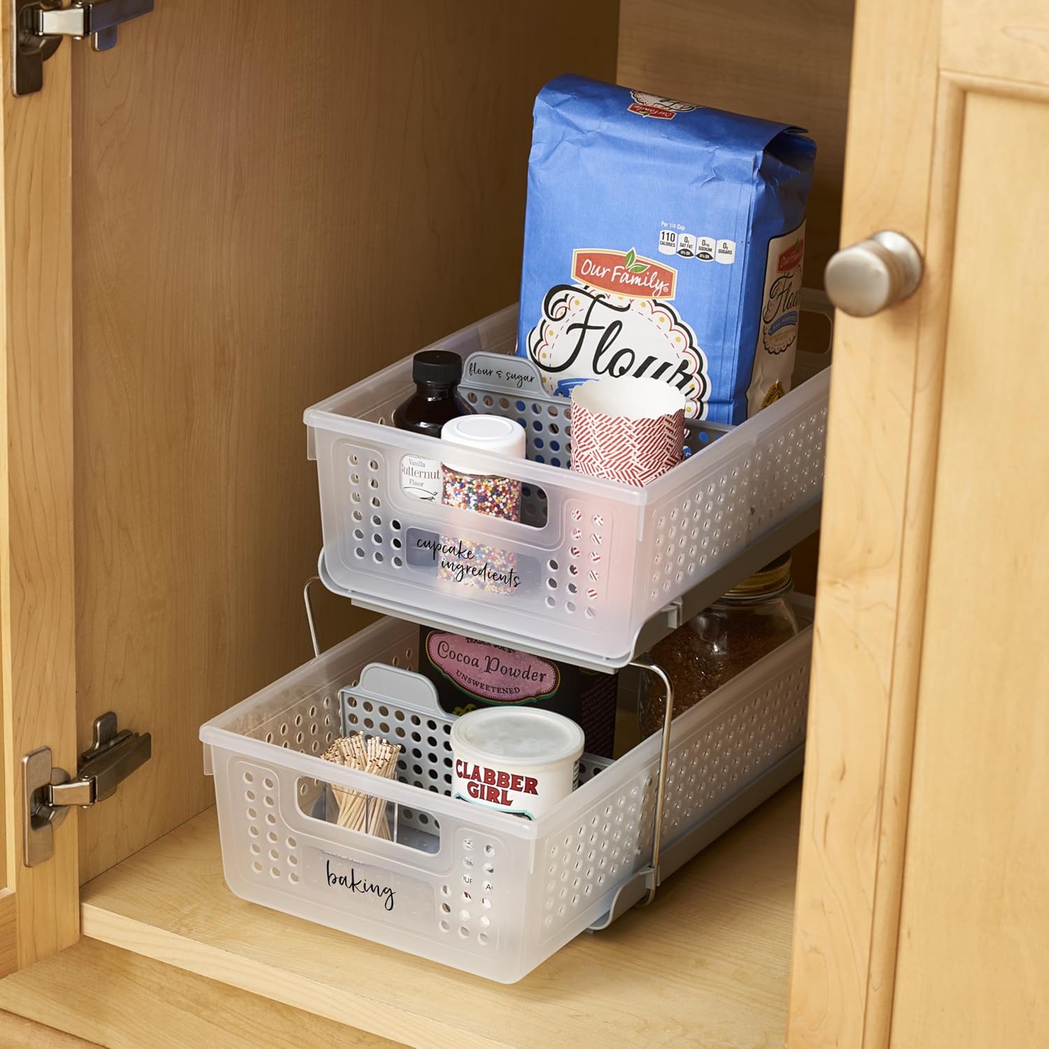 YUYAN-2-Tier Organizer, Slide-Out Storage for Home and Bath, Frost ...