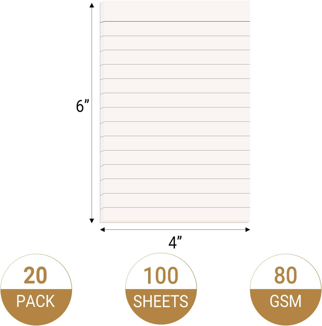 YUYAN-20 Pack Lined Memo Pads 4”x6” Note Pads - 100 Sheets Each Lined ...