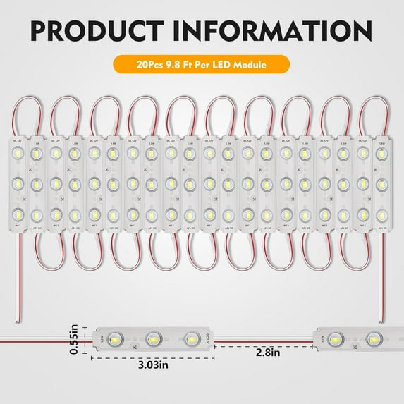 YUYAN-20 Pcs LED Module Replacement Lights for Inflatables, White 6500K ...
