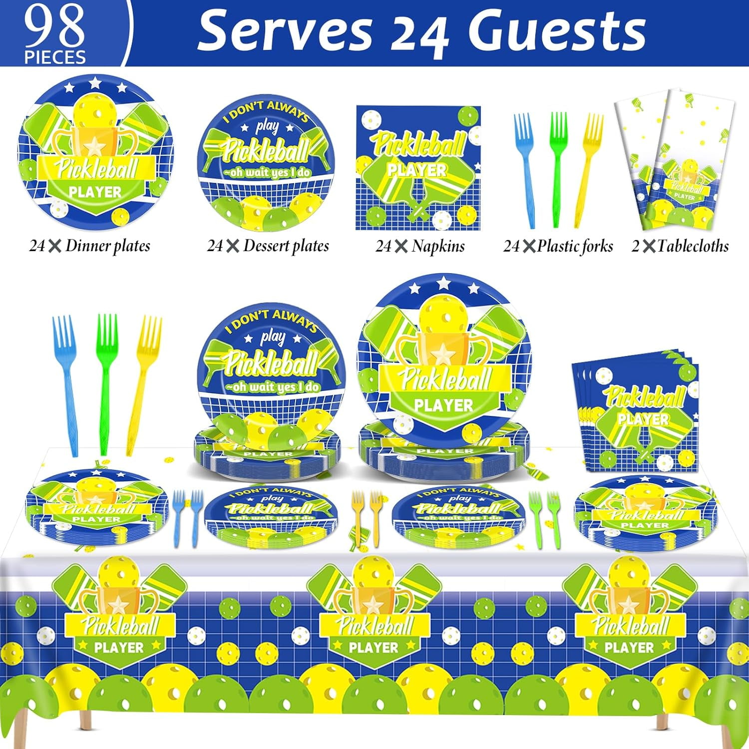 YUYAN-24 Guests Pickleball Party Decorations Supplies Pickleballs Party ...