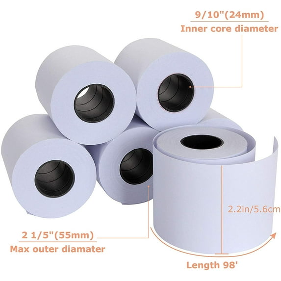 YUYAN-24 Pack 2 1/4" x 98 ft Adding Machine/Calculator Rolls Adding ...
