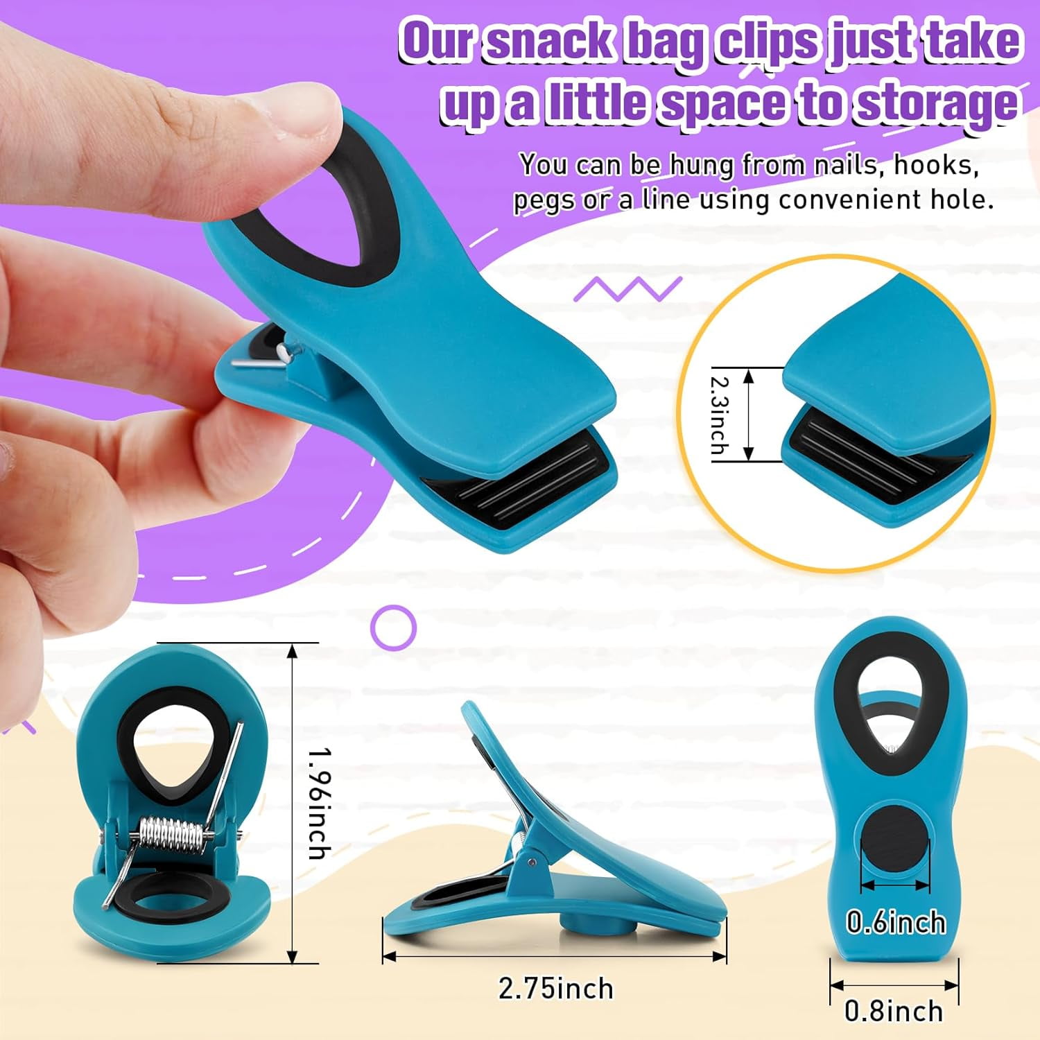 YUYAN-24 Pack Magnetic Chip Clips for Food Storage, Assorted Color ...