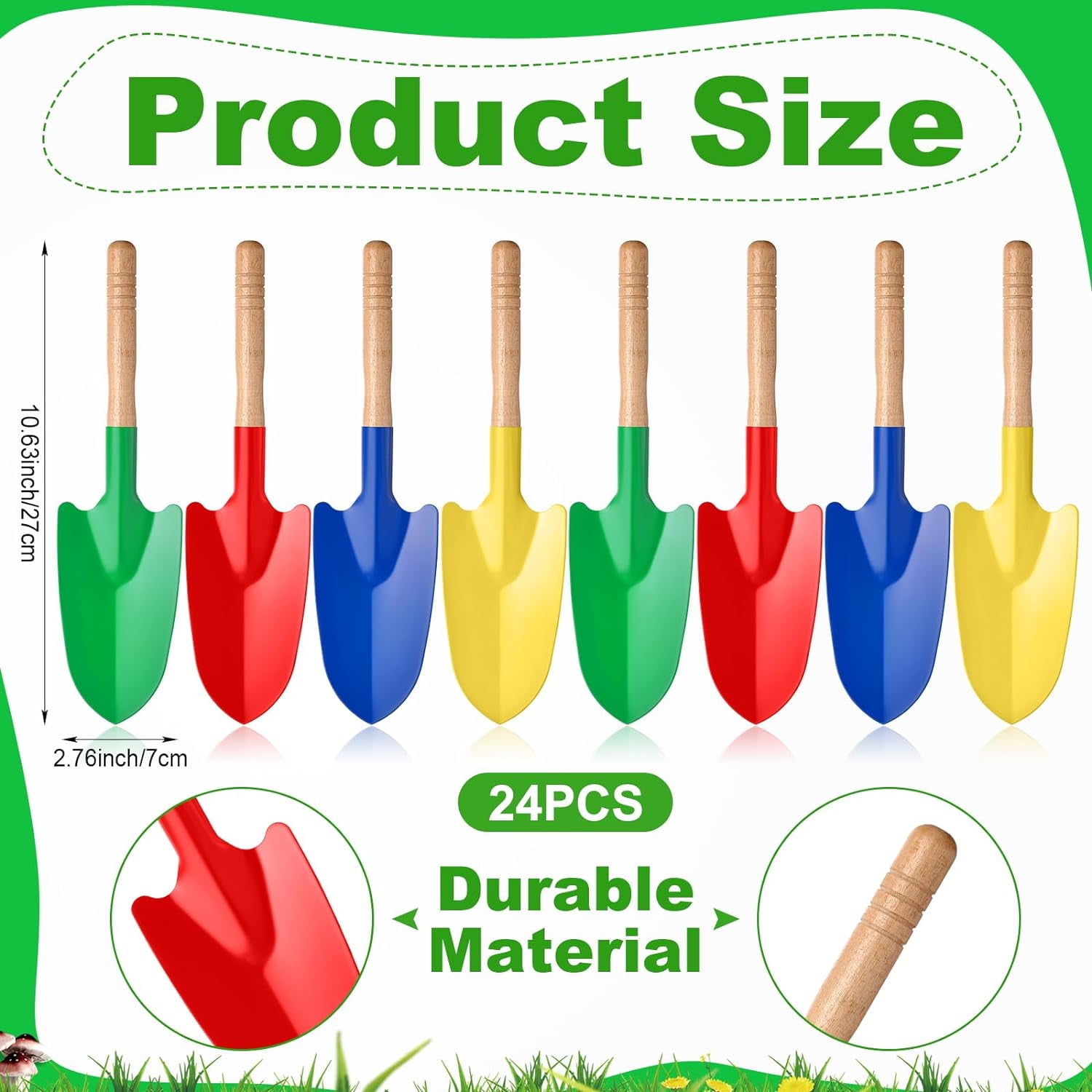 YUYAN-24 Pcs Toy Shovels for Kids Gardening Tools Kids Shovel Mini ...