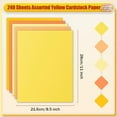 YUYAN-240 Sheets Assorted Yellow Cardstock Paper 8.5 x 11" Medium Thick ...