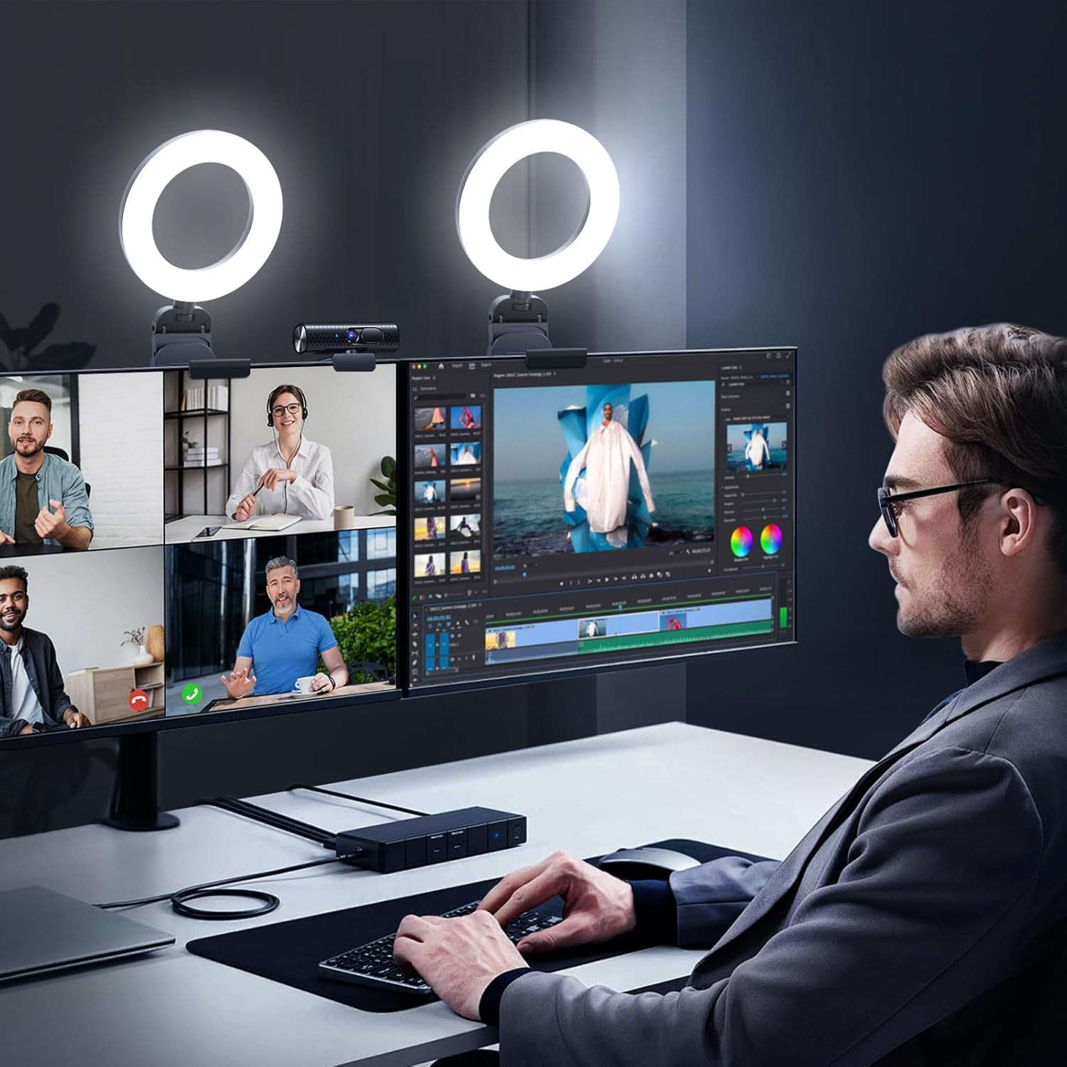YUYAN-2Packs-Ring Light for Computer Laptop,Video Conference Lighting ...