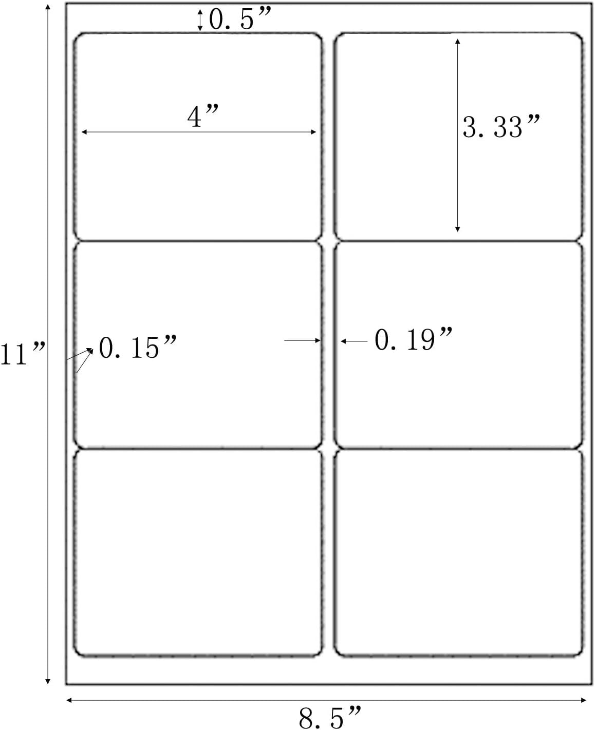 YUYAN-3-1/3" x 4" Shipping Address Labels 600 Label Stickers Paper for ...