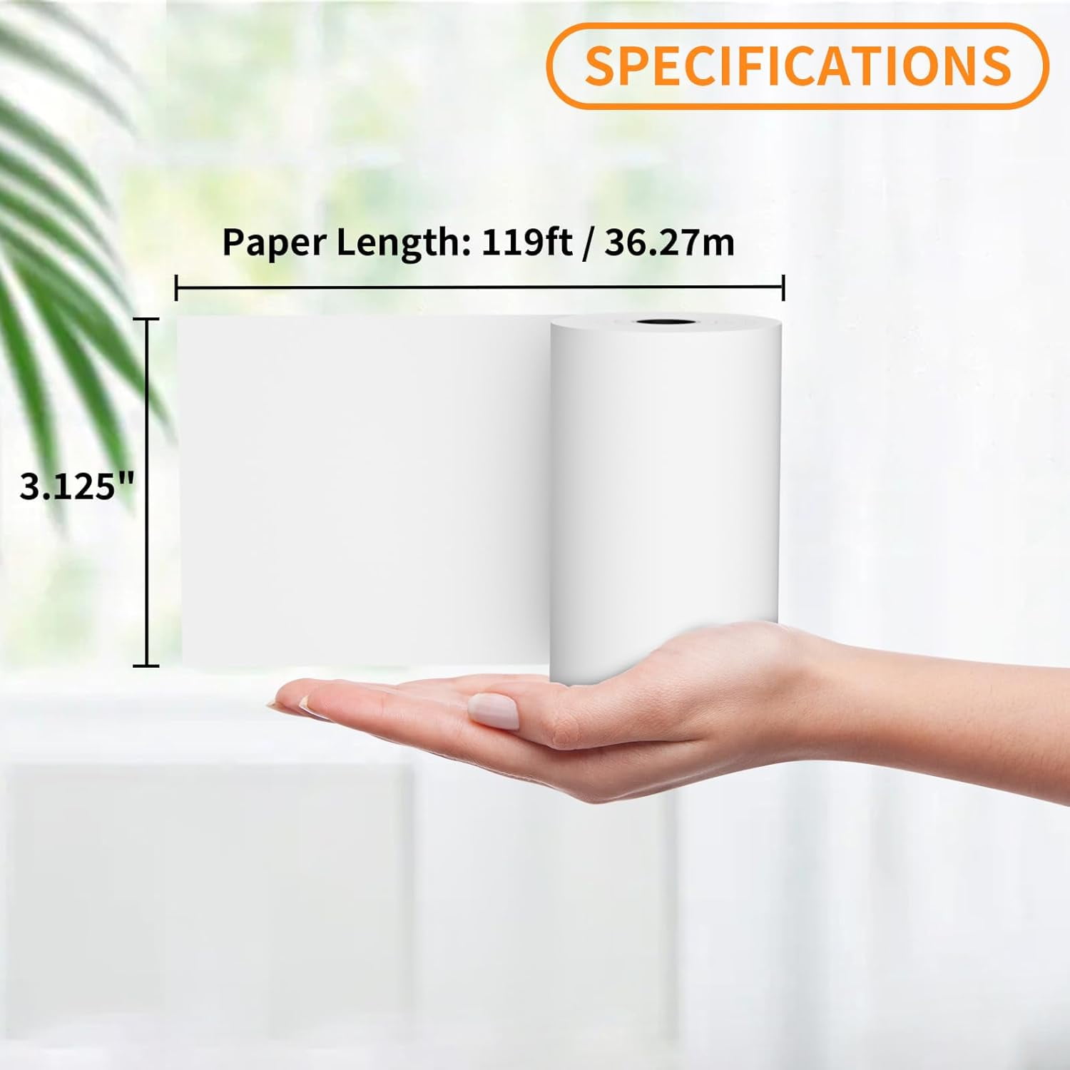 YUYAN-3 1/8'' x 119ft' Thermal Paper Receipt 50 Rolls, Receipt Paper ...