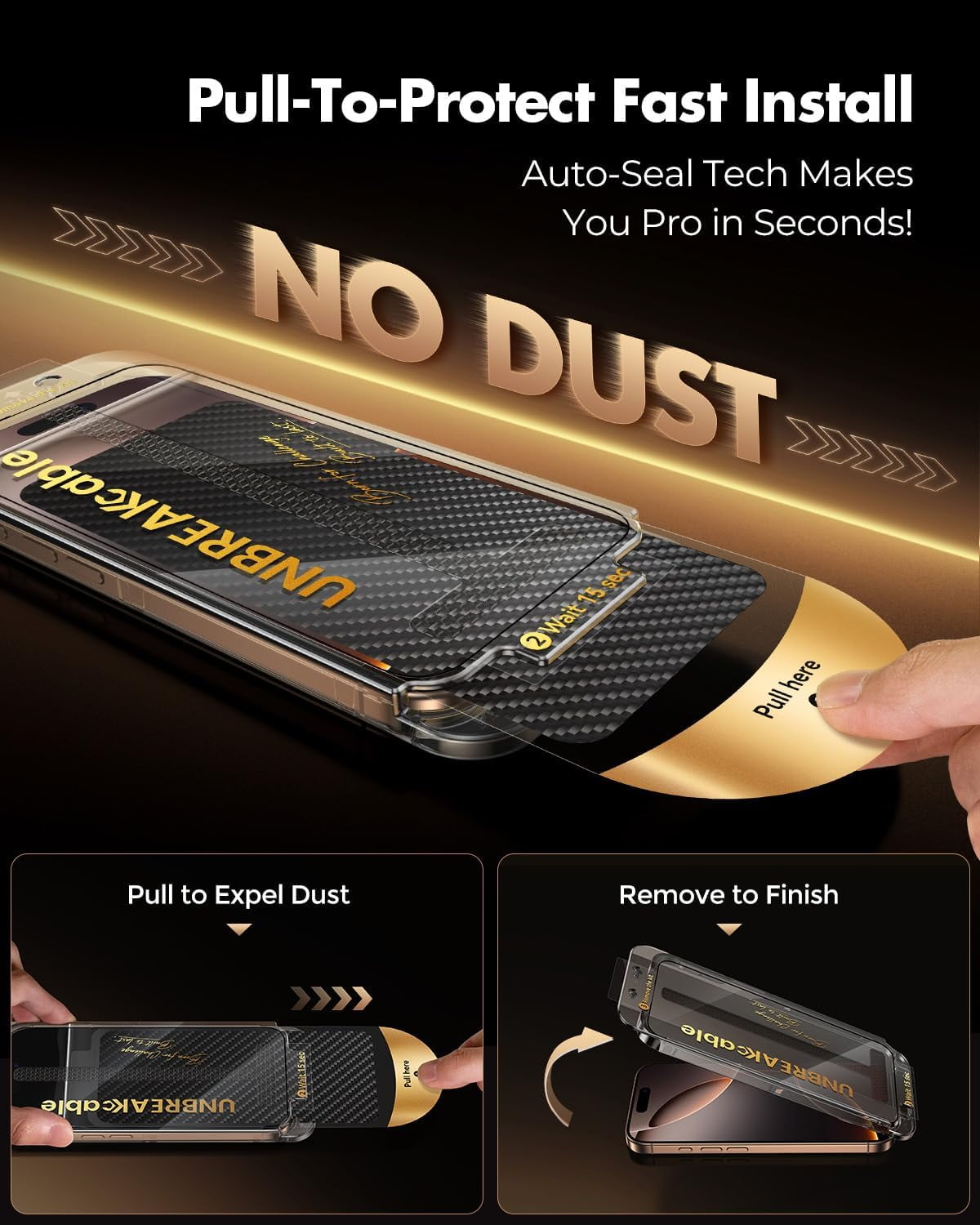 YUYAN-3-Pack Screen Protector for iPhone 16 Pro Max Tempered Glass ...