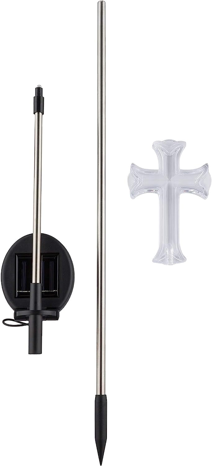 YUYAN-34" Tall Outdoor Solar Powered Cross Pathway Light Stakes (Set of ...