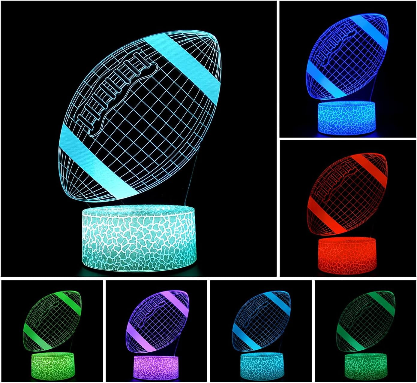 YUYAN-3D Optical Illusion Night Lights Visual Creative LED Desk Lamp ...