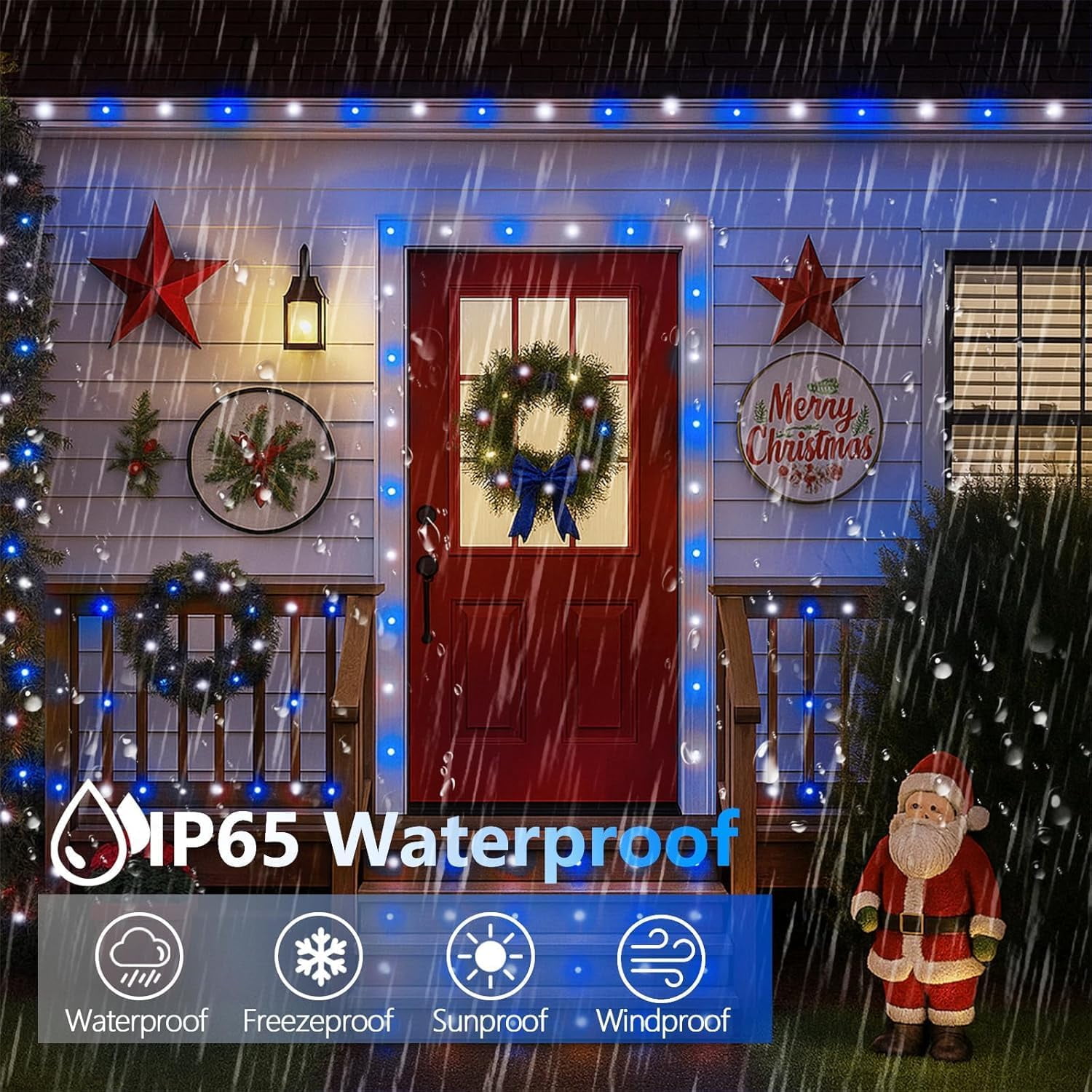 YUYAN-4 Pack 180FT Solar Christmas Lights Outdoor Waterproof, Super ...