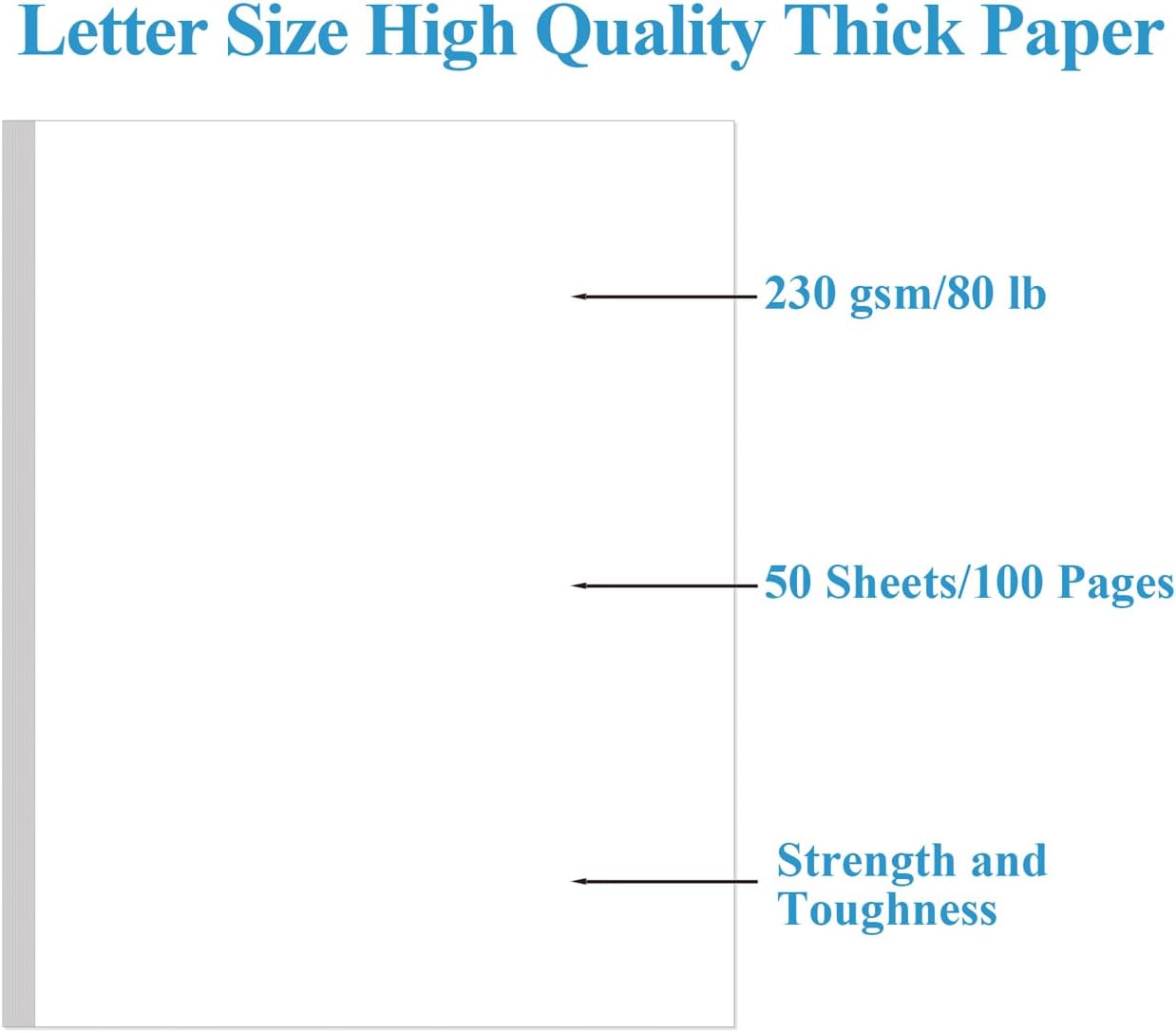 YUYAN-(4-Pack) 8.5" x 11" White Cardstock Paper, 80lb Thick Cover Stock ...
