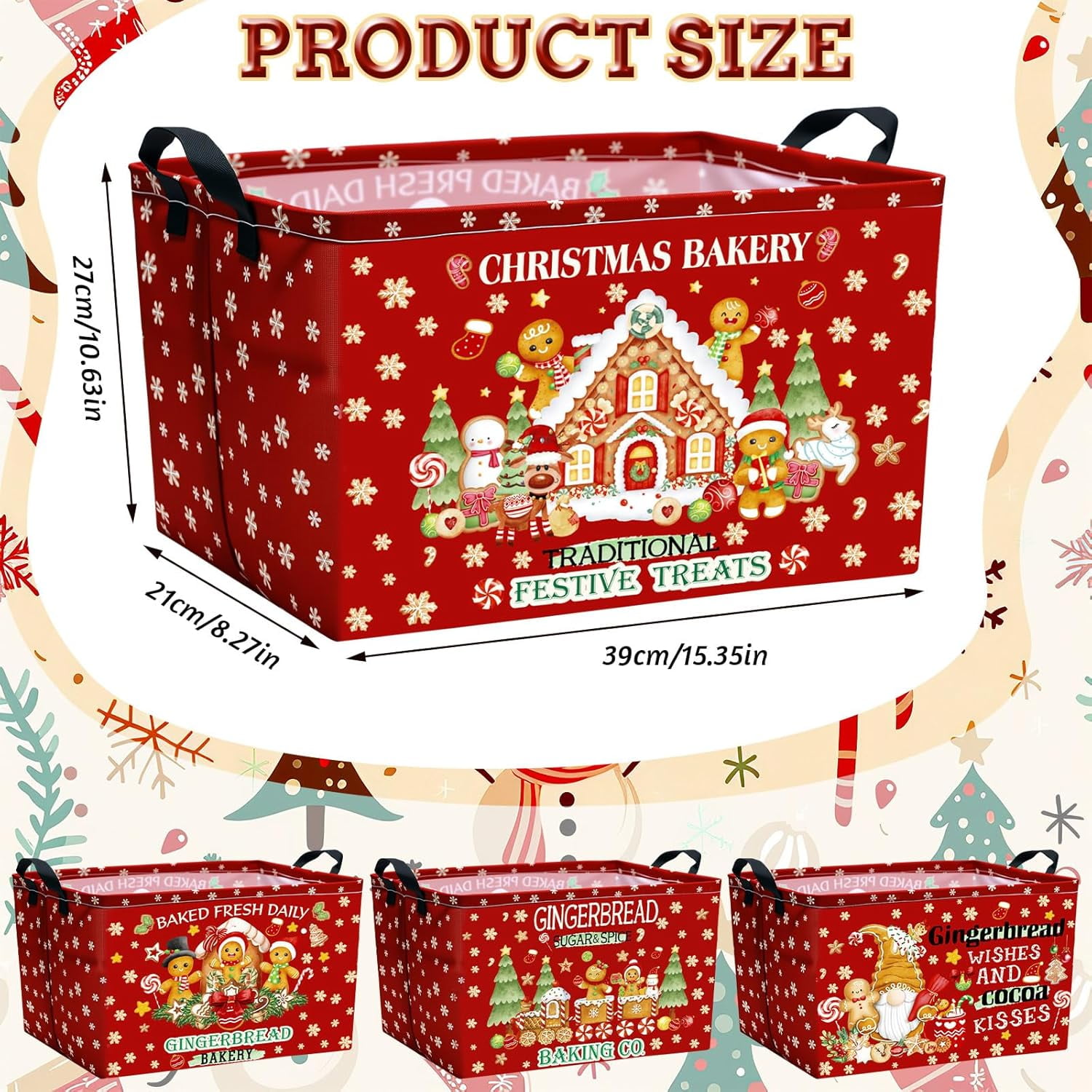 YUYAN-4 Pack Christmas Storage Bin Collapsible Large Christmas ...