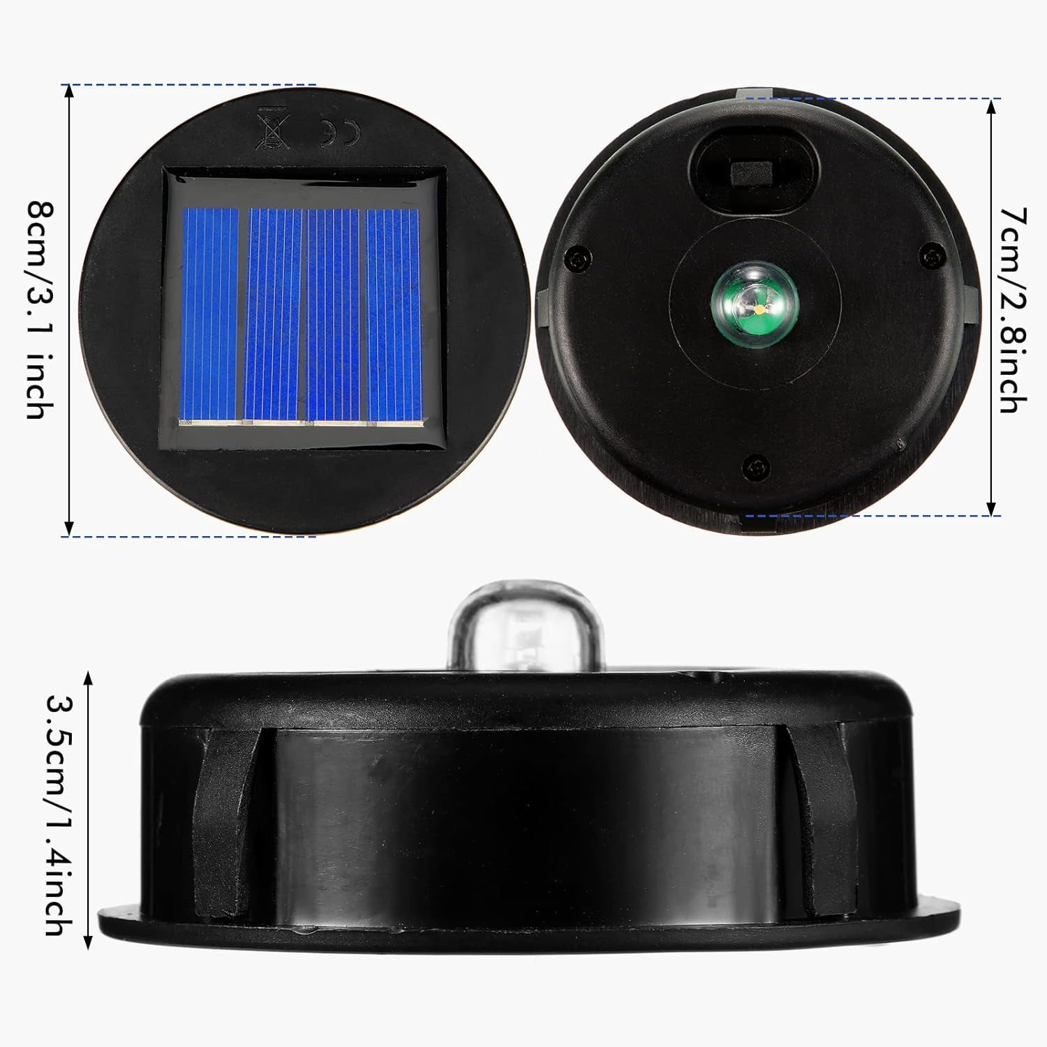 YUYAN-4 Pieces Replacement Solar Light Tops Outdoor Hanging Lantern ...