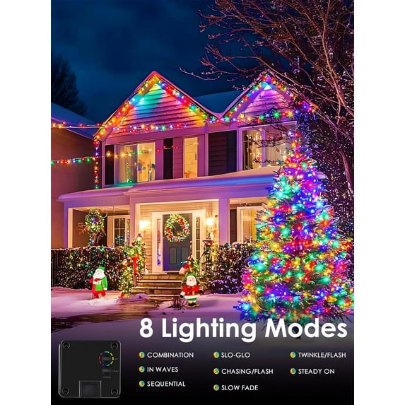 YUYAN-4pk Multi-Colored Solar Christmas Lights Outdoor Waterproof, 400 ...