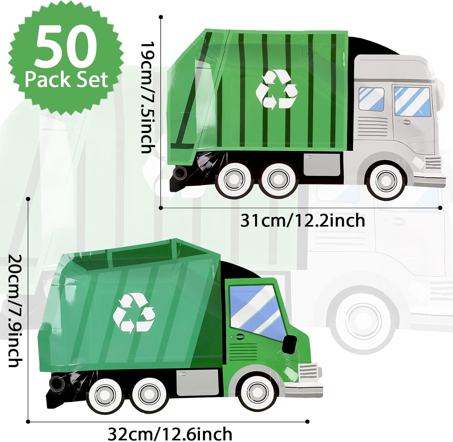 YUYAN-50 Pcs Garbage Trash Truck Birthday Decorations Trash Truck ...