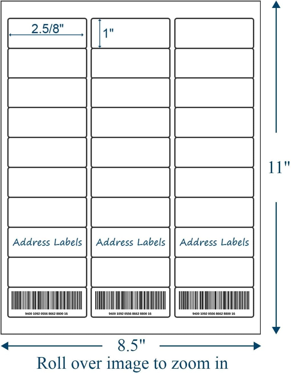 YUYAN-(500 Sheets, 15000 Labels) Sticker Paper, 1" x 2 5/8" Shipping ...