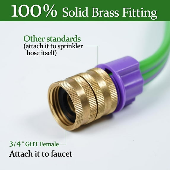 YUYAN-50ft Sprinkler Soaker Hose with Holes, 3-Tube Sprinkler Hose ...