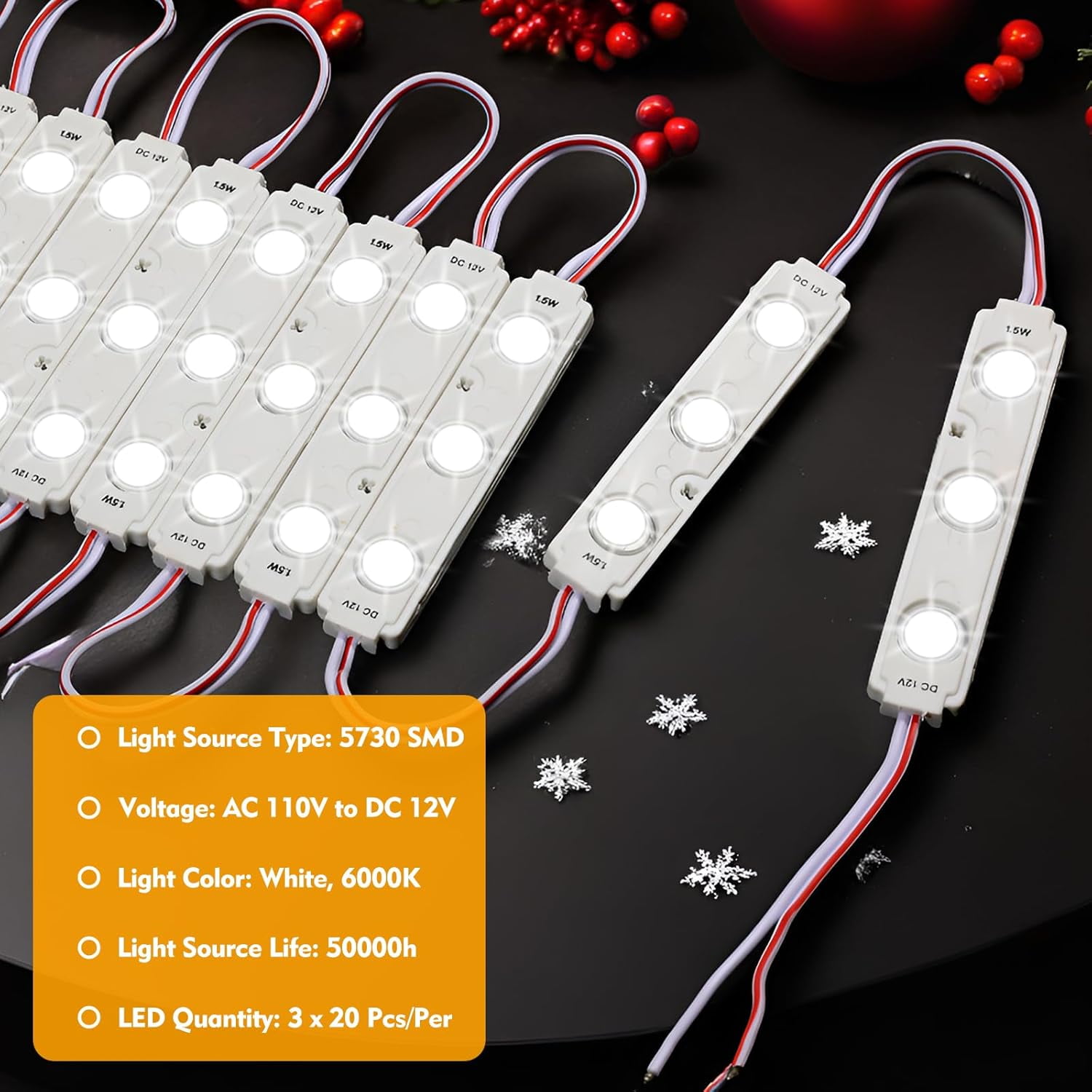 YUYAN-60 Pcs LED Module Replacement Lights for Inflatables, White 6500K ...
