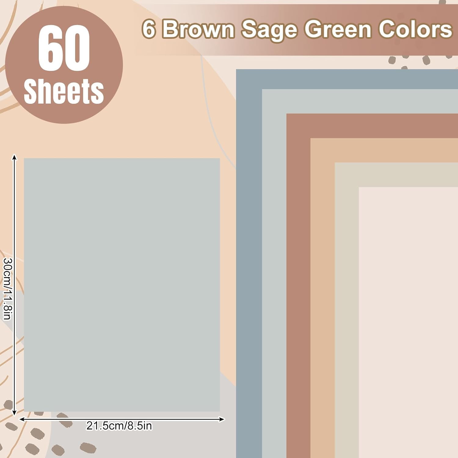 YUYAN-60 Sheet 8.5 x 11 Inch Neutral Color Card Stock Paper Thick Paper ...