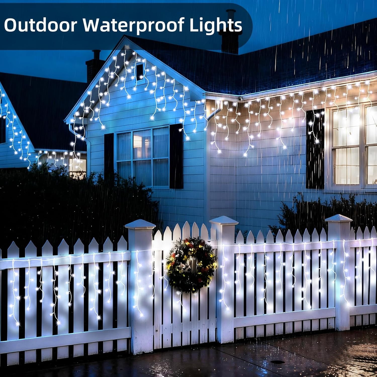 YUYAN-65 FT 640 LED Christmas Lights Outdoor Decorations Clear Wire ...
