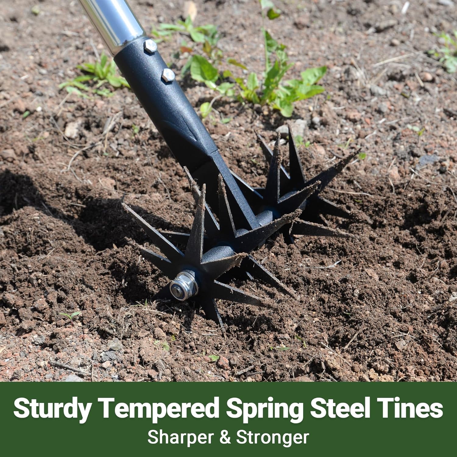 YUYAN-66in Rotary Cultivator with Tempered Spring Steel Tines and ...