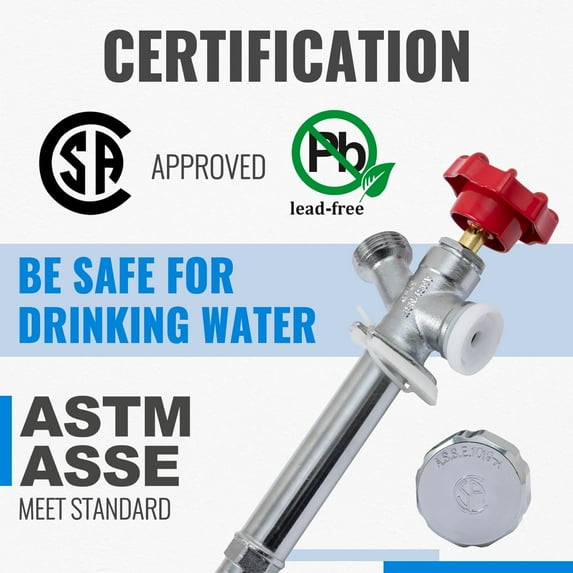 YUYAN-8 Inch Frost Free Sillcock, Anti-Siphon Outdoor Hose Valve, 1/2 ...