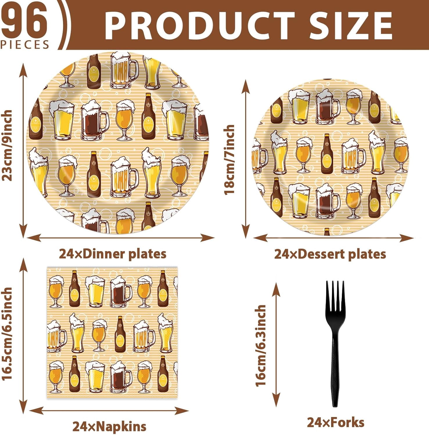 YUYAN-96 Pcs Cheers Party Decorations Cheers Themed Tableware Bar Theme ...