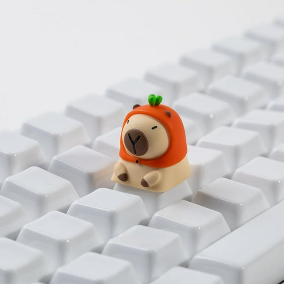 YUYAN-Artisan Keycaps Cute Capybara Carrot Hat Resin Keycaps 1U ESC Custom Handmade Keycap ...