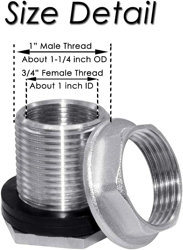 YUYAN-Beduan Spigot Rain Barrel Faucet Kit Stainless Steel 3/4" GHT ...