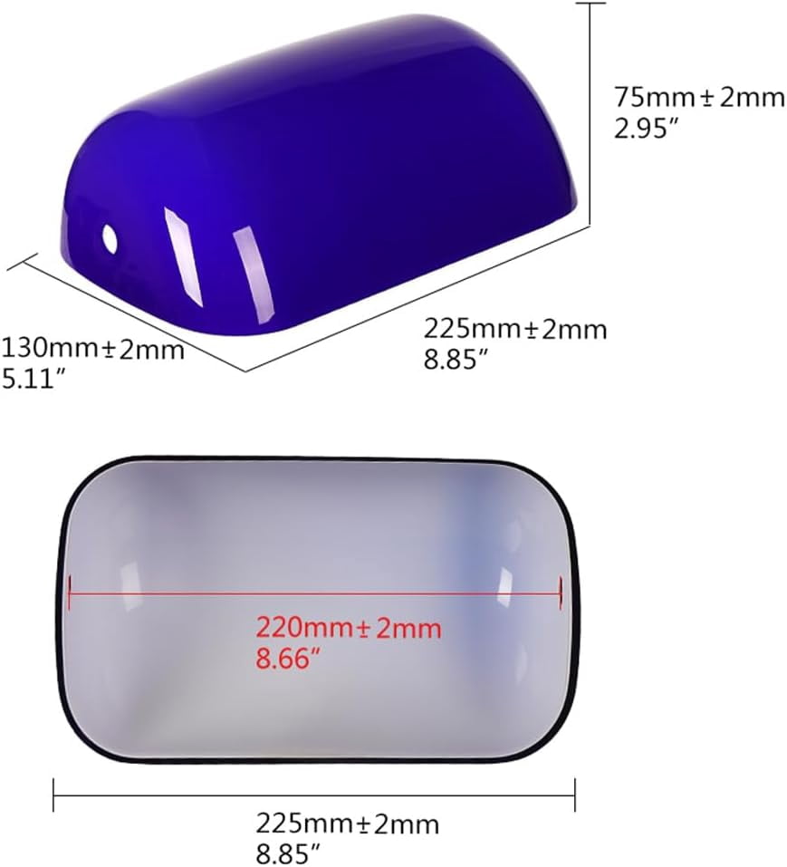 YUYAN-Blue Glass Bankers Lamp Shade Replacement Cover Lamp Shades for ...