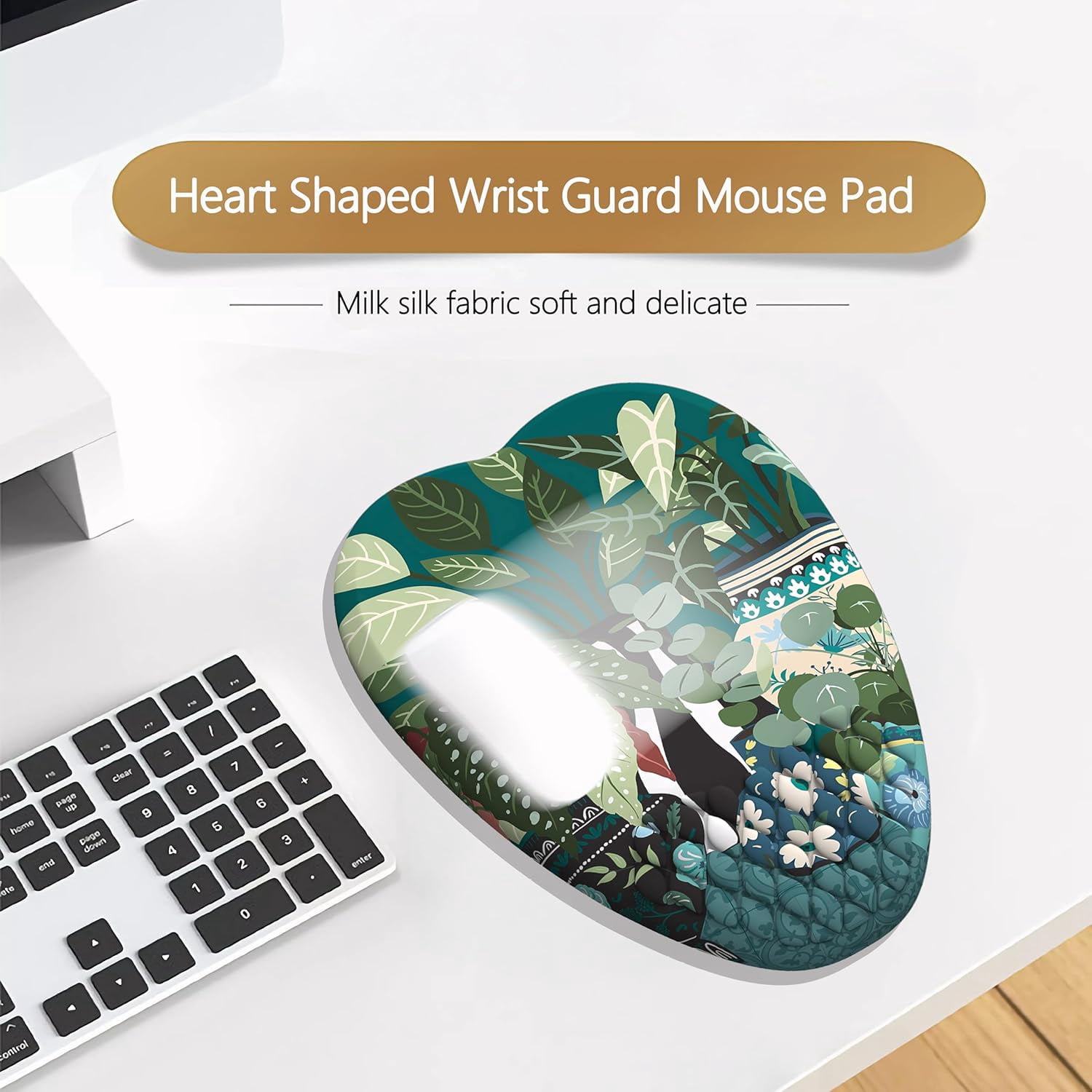 YUYAN-Boho Plants Gaming Mouse Pads with Heart-Shaped Design, Vintage ...